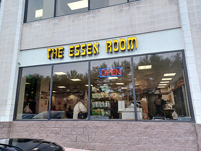 Welcome to sandwich paradise! The Essen Room's unassuming exterior hides a world of deli delights waiting to be discovered.