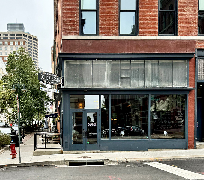 A beacon of deliciousness in the urban jungle! Milwaukee Delicatessen Company's storefront promises a culinary adventure that'll make your taste buds dance.