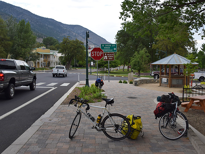 The Genoa Volunteer Fire Department stands like a proud sentinel against the Sierra backdrop, quietly protecting Nevada's oldest settlement since 1864. 