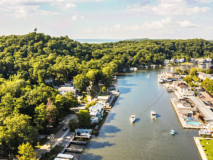 Historic charm meets small-town magic on Saugatuck's main street, where shopping therapy meets architectural eye candy.