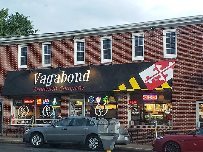 Maryland pride flies high at Vagabond's brick-faced storefront, where the state flag colors boldly announce: serious sandwich territory ahead.
