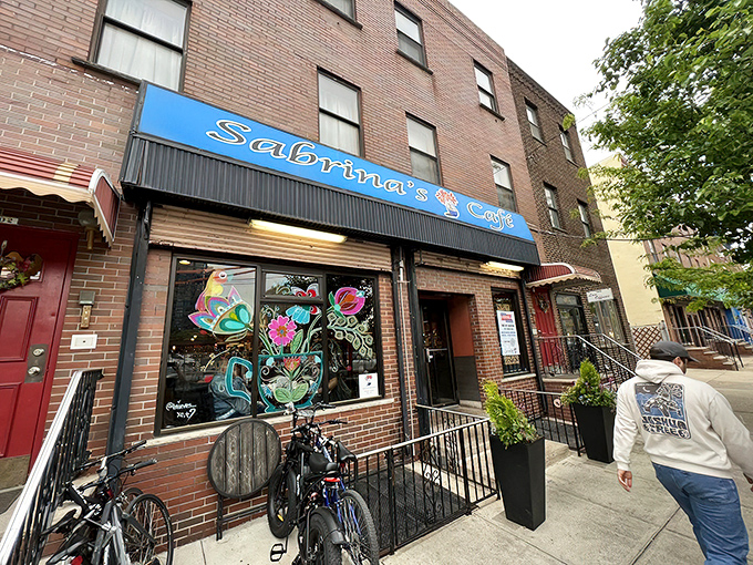 The bright blue awning of Sabrina's Caf&eacute; stands out like a breakfast beacon, promising morning delights to Philadelphia's hungry masses.