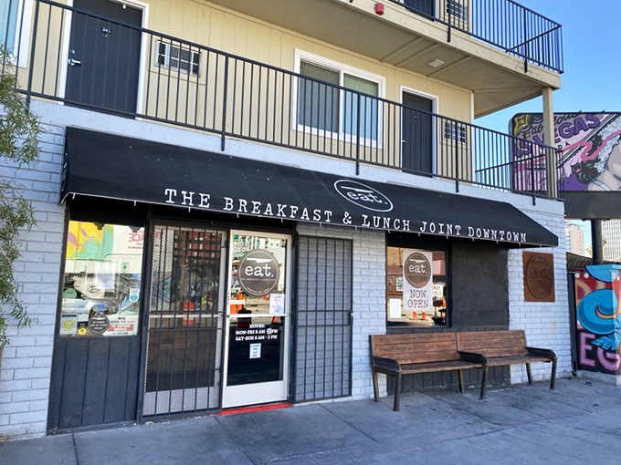 Downtown's best-kept secret hides behind this unassuming storefront. The wooden bench outside invites you to catch your breath before the flavor explosion within.