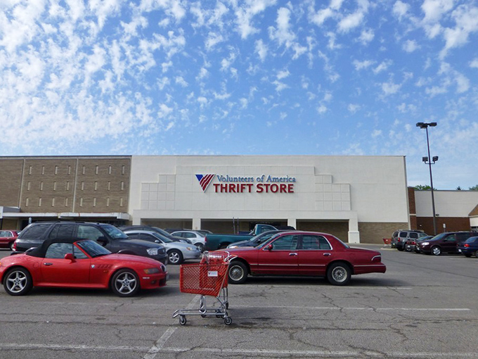 The unassuming exterior hides a treasure trove within. Like finding a secret portal to bargain heaven under Ohio's big blue sky.