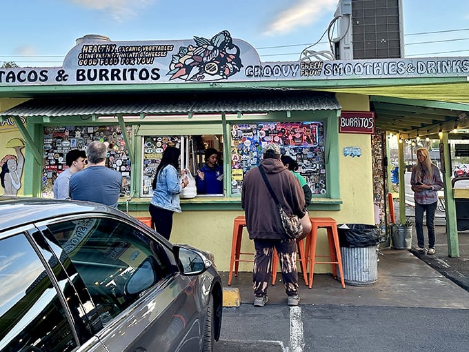 The Beach House announces itself with "OUTRAGEOUS TACOS & BURRITOS" &ndash; a promise they deliver on with technicolor enthusiasm.
