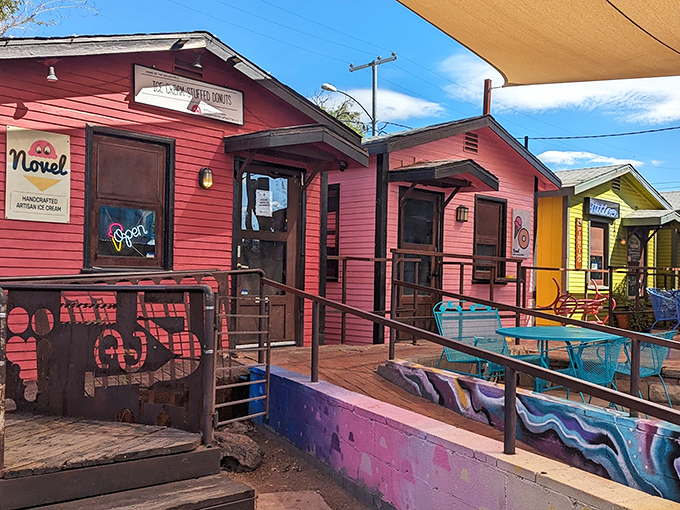 The little red schoolhouse of sweetness! Novel Ice Cream's charming exterior in Roosevelt Row promises frozen delights that would make even the most stoic Arizonan smile.