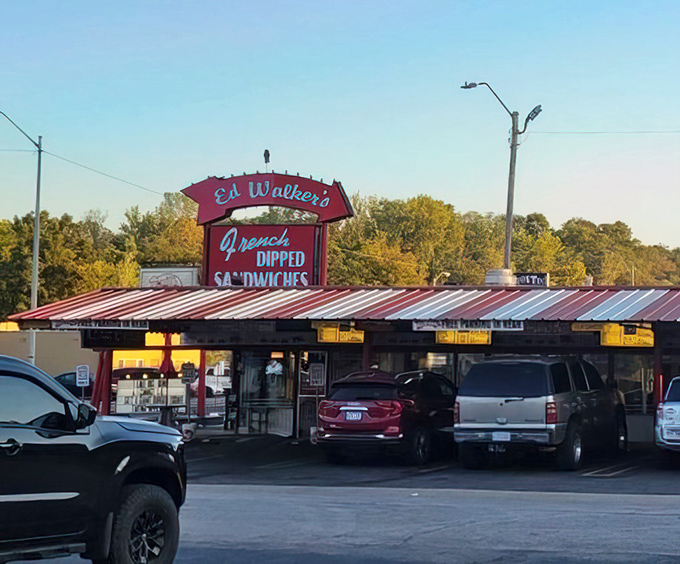 The neon glow of Ed Walker's iconic sign beckons hungry travelers like a lighthouse for empty stomachs. Americana doesn't get more authentic than this.