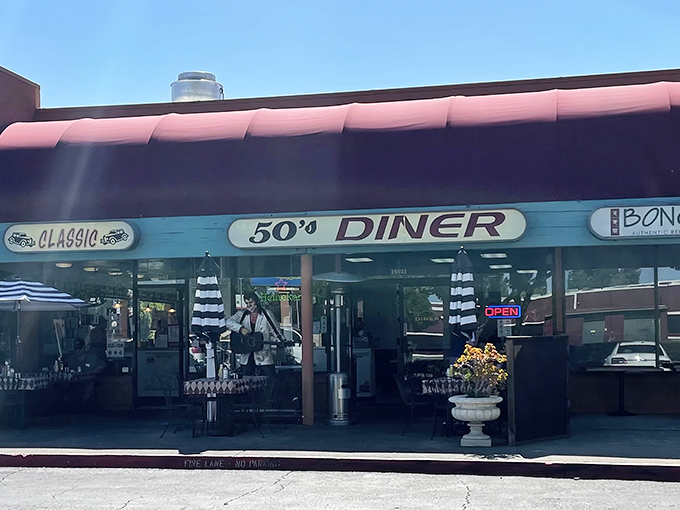 The unassuming exterior of Classic Diner beckons with its retro charm and bold "50's DINER" signage. Some treasures don't need flashy packaging.