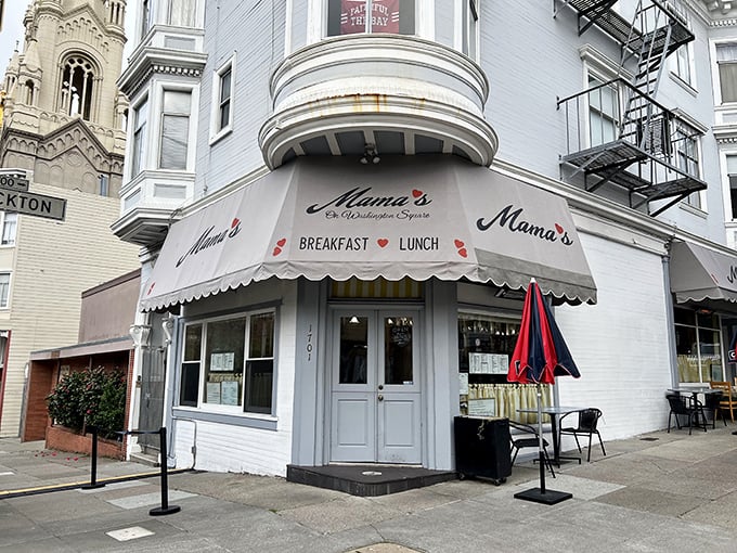 The corner spot that launched a thousand breakfast dreams. Mama's on Washington Square sits proudly at Stockton and Filbert, its classic awning beckoning hungry pilgrims.