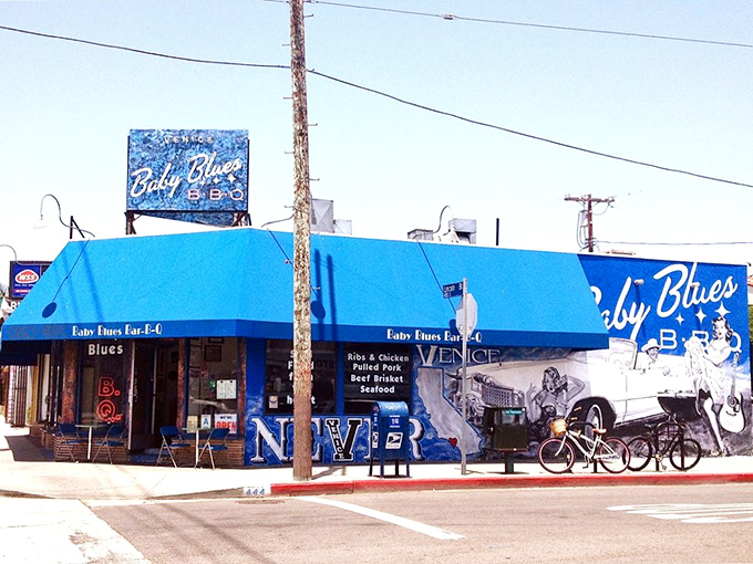 That bright blue awning isn't just decoration &ndash; it's a beacon calling barbecue lovers from across California.