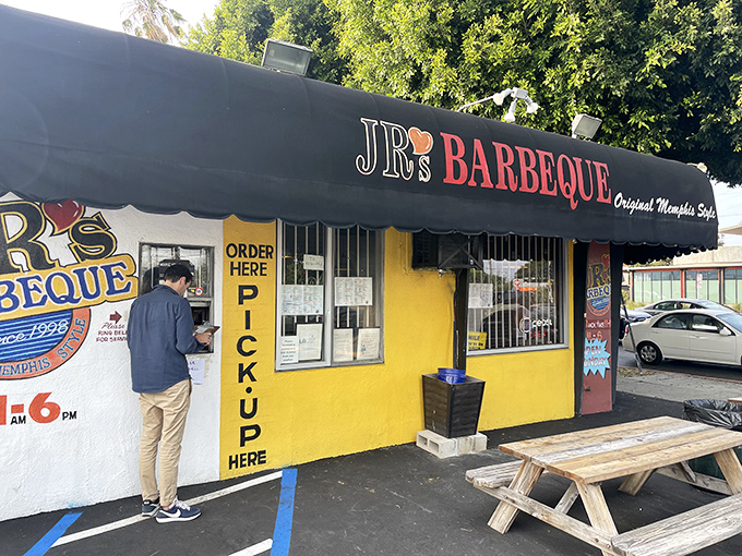 The sunshine-yellow exterior of JR's isn't just a building&mdash;it's a beacon of hope for barbecue pilgrims seeking smoky salvation in Culver City.