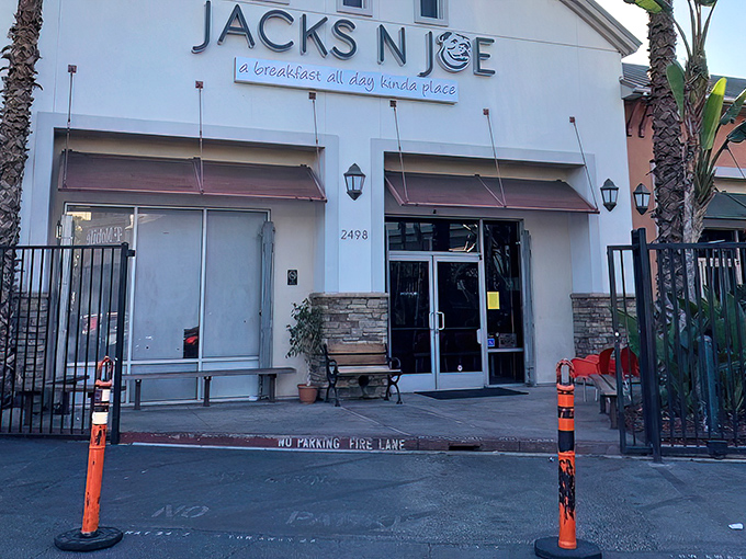 The unassuming storefront of Jacks N Joe promises "a breakfast all day kinda place" &ndash; a modest declaration for what awaits inside.