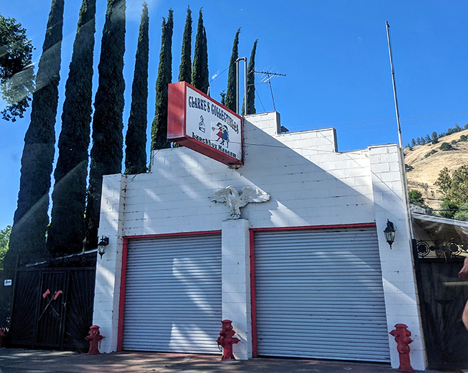 The unassuming white exterior with its red trim and towering cypress trees gives no hint of the technicolor nostalgia explosion waiting inside.
