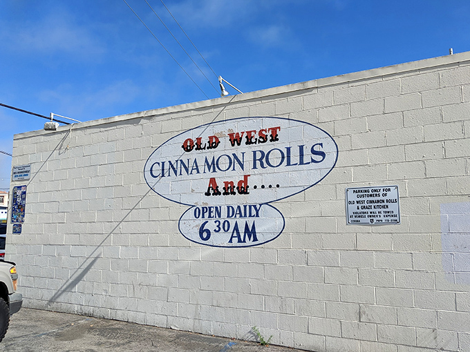 The iconic red awning of Old West Cinnamon Rolls beckons like a sugary lighthouse on Pismo Beach's shoreline. Sweet salvation awaits inside!