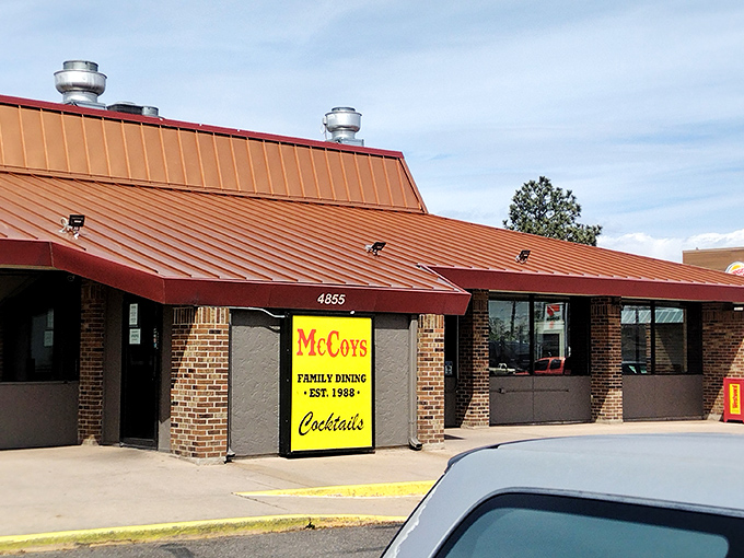 McCoy's iconic sign stands like a beacon of comfort food, promising "Breakfast Served All Day" – the three most beautiful words in the English language after "chocolate lava cake."