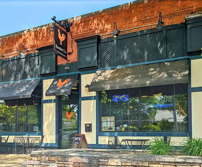 The iconic rooster sign welcomes hungry visitors to this Newington gem, where comfort food gets the gourmet treatment it deserves.