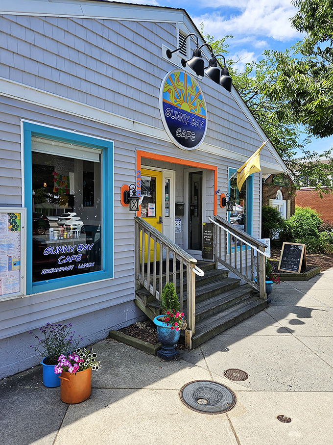 That bright yellow door isn't just welcoming visitors &ndash; it's practically begging you to come discover breakfast magic.