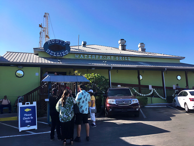 The mint-green beacon of seafood salvation beckons hungry travelers. Rusty Bellies' unassuming exterior hides culinary treasures that have Floridians mapping road trips to Tarpon Springs.