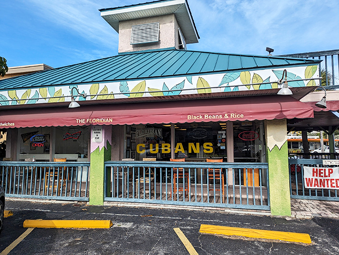 The Florida sunshine seems to shine a little brighter on this mint-green and burgundy sandwich haven, where "CUBANS" isn't just signage&mdash;it's a promise.