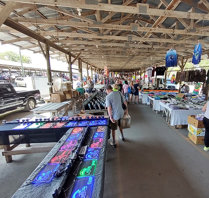 The main corridor at Webster's flea market feels like Main Street in a town where treasure hunting is the official sport.