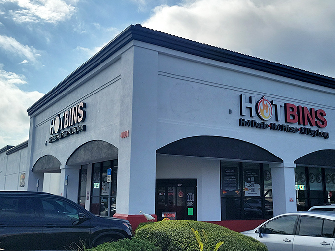 The unassuming storefront of Hotbins in Tampa hides a treasure trove of deals that would make even the most seasoned bargain hunter's heart race.