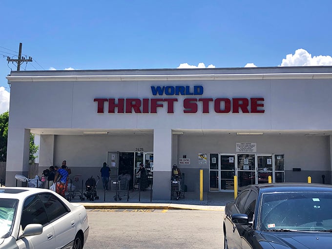 The unassuming exterior of World Thrift belies the treasure trove within &ndash; like finding a pirate's chest disguised as a mailbox.