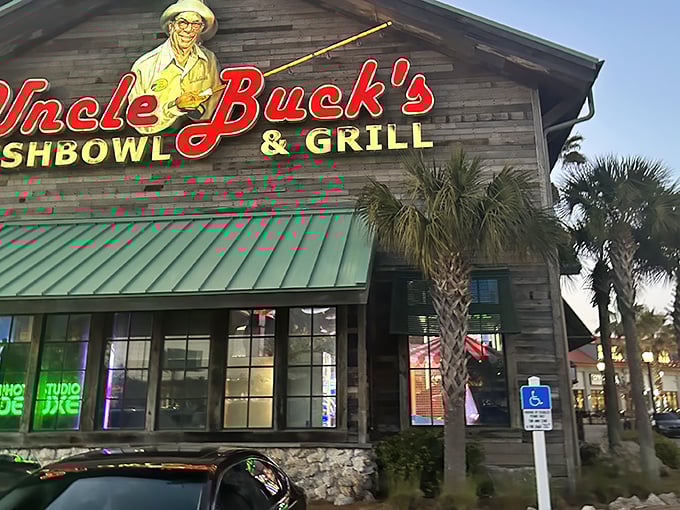 The rustic exterior of Uncle Buck's gives no hint of the underwater wonderland waiting inside. Florida's best-kept secret hides in plain sight.