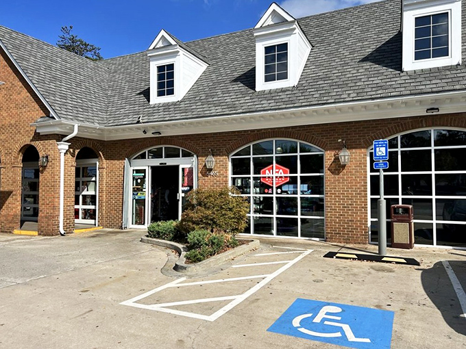 Hiding in plain sight! This unassuming Chevron gas station in Dunwoody houses one of Georgia's most celebrated burger joints, proving great food doesn't need fancy digs.