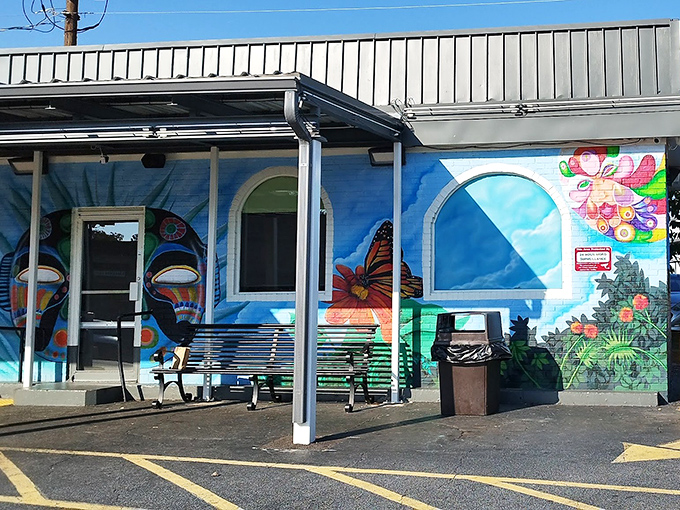 The vibrant mural outside El Rey Del Taco isn't just decoration&mdash;it's a colorful promise of the authentic flavors waiting inside this Buford Highway gem.