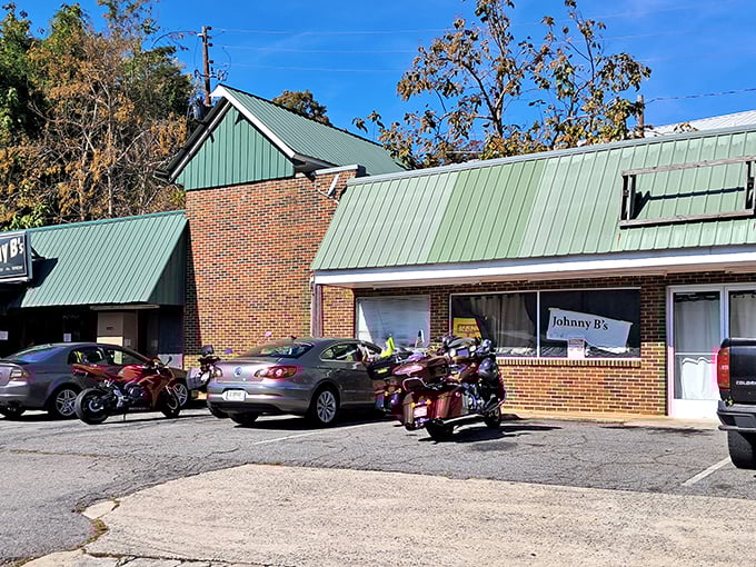 The unassuming green-roofed treasure of Dahlonega beckons with its weathered charm and plastic-enclosed patio&mdash;culinary gold hiding in plain sight.