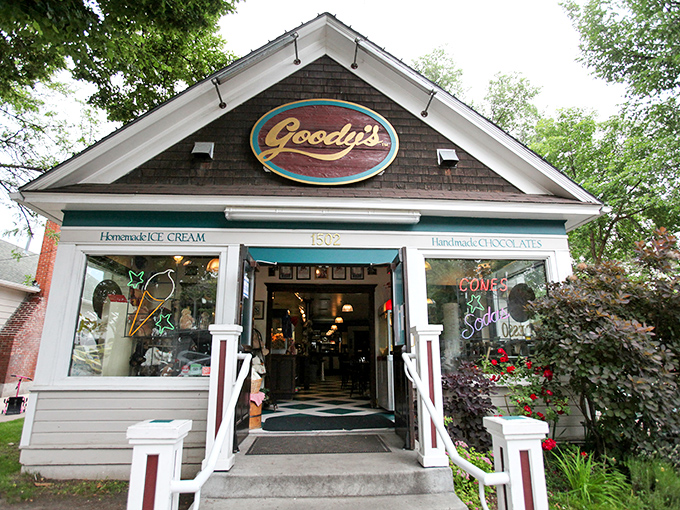 Nostalgia has an address! Goody's charming exterior beckons with promises of sweet memories and even sweeter treats.