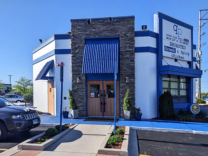 Blue awnings and bold signage announce QP's presence like a Mediterranean beacon in suburban Illinois. Greek tacos? Greek burritos? My curiosity is officially piqued.