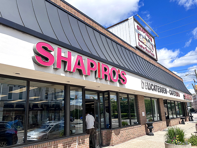 The iconic pink Shapiro's sign has been a beacon of deliciousness in Indianapolis for generations, promising deli delights that rival anything you'd find in New York.