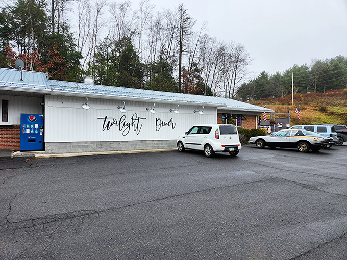 The unassuming exterior of Twilight Diner belies the culinary treasures within. Like finding a diamond in a roadside rest stop.