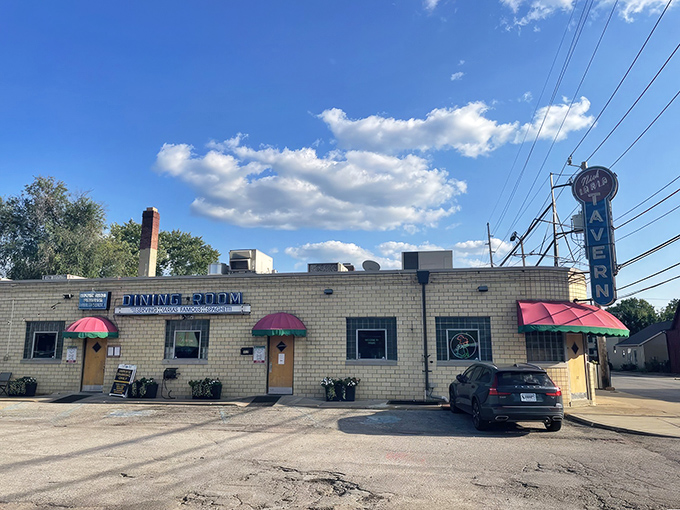 The vintage "TAVERN" sign beckons pasta pilgrims to this unassuming yellow-brick building that's been feeding Indianapolis longer than most of us have been hungry.