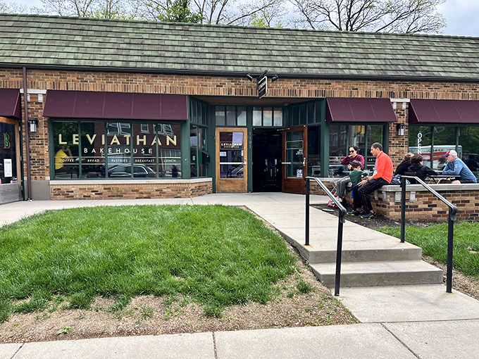 The burgundy awnings and golden lettering of Leviathan Bakehouse beckon like a siren song to carb-lovers throughout Indianapolis.