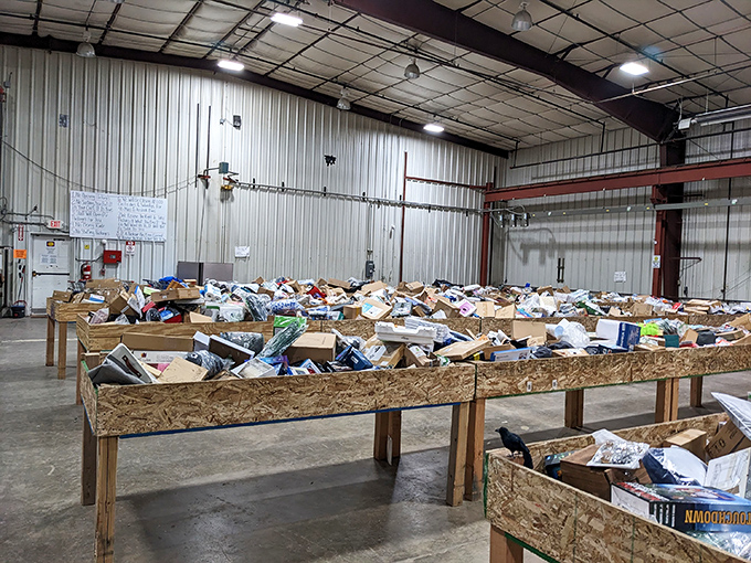 The unassuming exterior of Anderson Bargain Bins belies the treasure trove within. Like a Vegas casino, what happens inside defies all reasonable expectations.