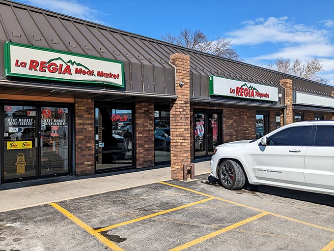 The unassuming storefront hides culinary treasures within. Like finding a diamond in Iowa's cornfields, La Regia's modest exterior belies the flavor explosion waiting inside.
