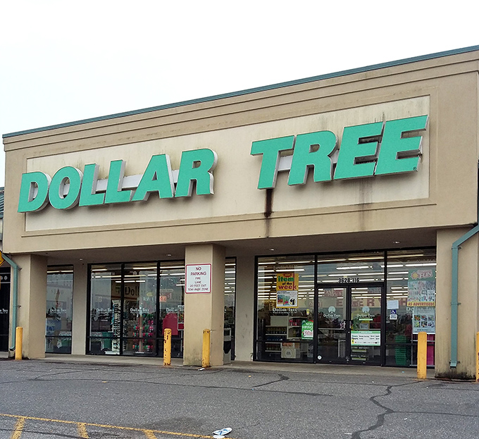 The iconic green signage beckons bargain hunters like a beacon of thrifty hope. Inside this unassuming storefront, a wonderland of deals awaits.