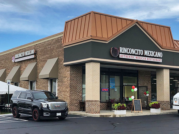 The unassuming exterior of Rinconcito Mexicano hides culinary treasures within. Like finding a diamond in a strip mall, this Odenton gem beckons hungry travelers with its copper-topped promise.