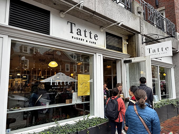 The elegant storefront of Tatte Bakery & Cafe stands like a culinary beacon in Harvard Square, promising delights that would make even the most stoic New Englander smile.