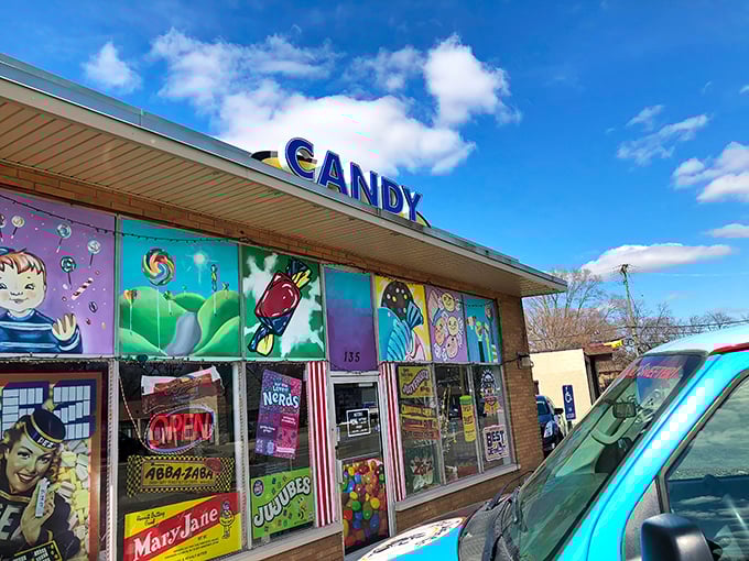 The candy-coated facade of Doc Sweets' beckons with all the subtlety of a sugar rush, promising a Technicolor trip down memory lane inside.
