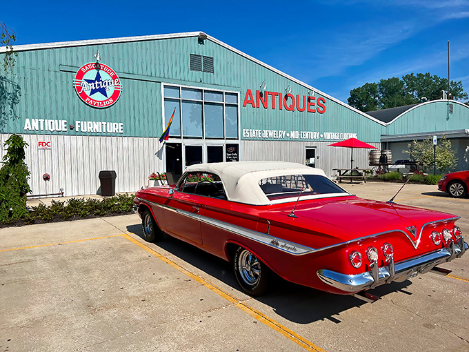 The turquoise treasure chest of Douglas beckons with its iconic red star logo—like a vintage-loving lighthouse guiding you home.
