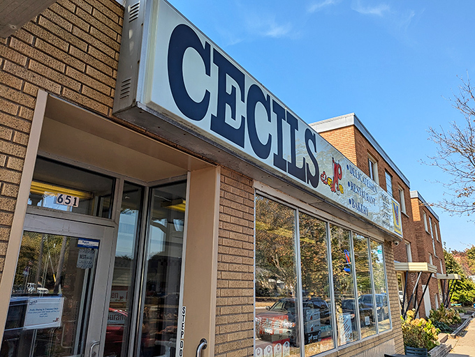 Cecil's iconic storefront stands as a beacon of deliciousness in St. Paul's Highland Park neighborhood, promising authentic deli treasures inside.