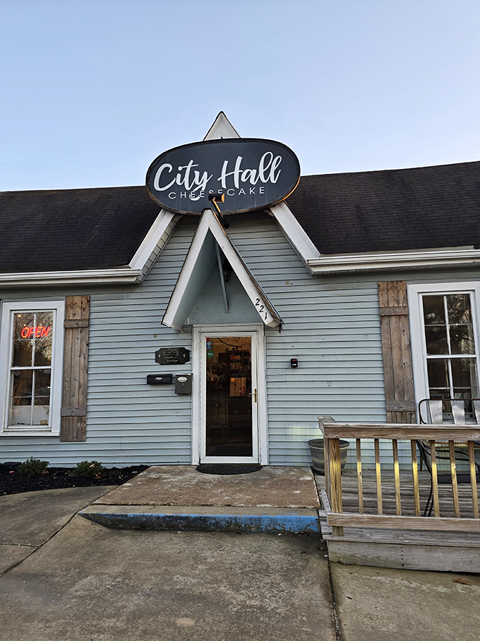 The charming blue cottage with wooden shutters practically whispers "come on in" &ndash; Mississippi's answer to Willy Wonka's factory, but for cheesecake enthusiasts.