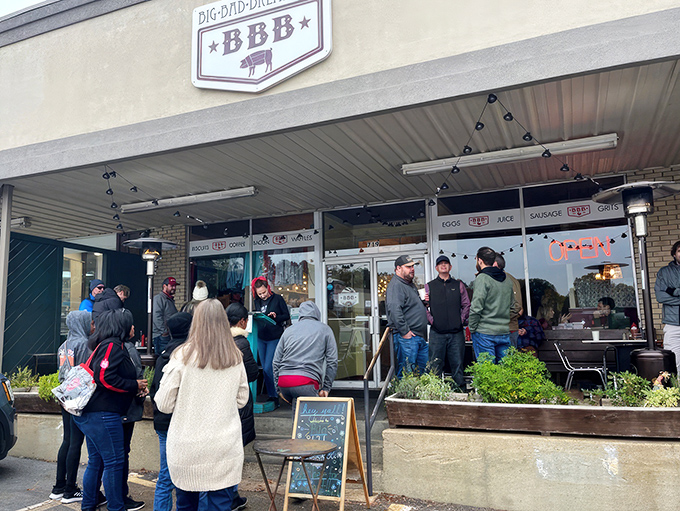 The unassuming exterior of Big Bad Breakfast belies the culinary magic happening inside. Like finding a Michelin star in a strip mall.
