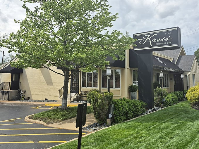 The exterior of Kreis' blends classic charm with modern elegance, like that friend who somehow pulls off vintage and contemporary at the same time.