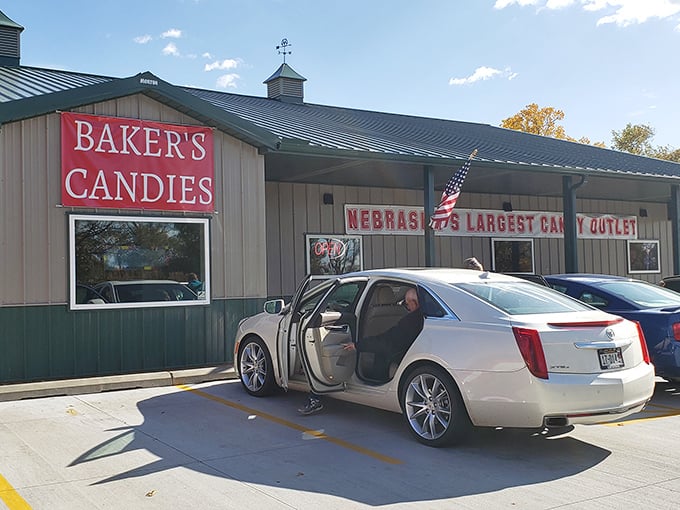 Welcome to sugar paradise! Baker's Candies in Greenwood stands proudly as Nebraska's chocolate headquarters, beckoning sweet-toothed travelers from Interstate 80.