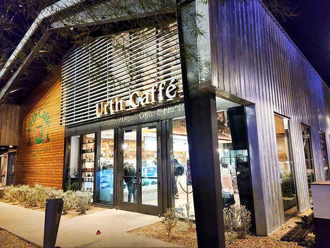 Modern meets cozy at Urth Caffe's Vegas outpost, where even the luxury cars outside seem to pause for a caffeine fix.