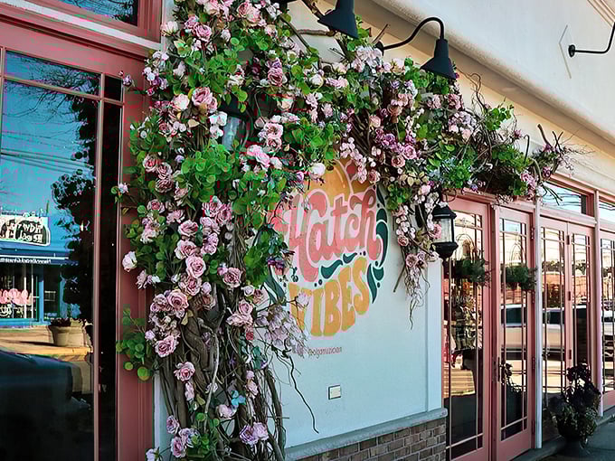 Hatch44's pristine white exterior with striped awnings isn't just inviting&mdash;it's practically winking at you to come inside for breakfast magic.